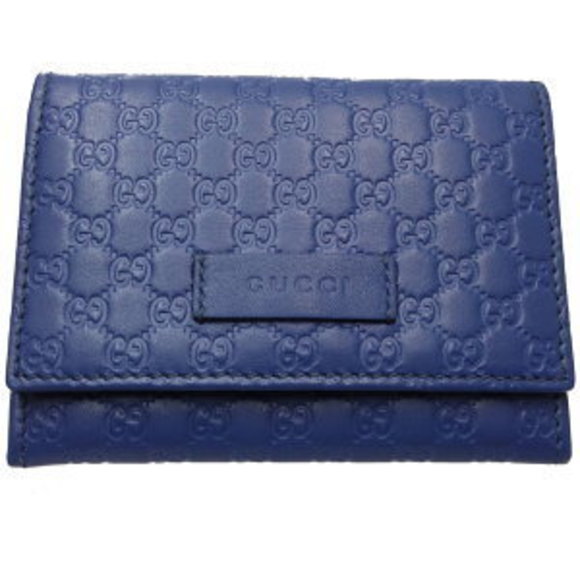 Gucci | Bags | Gucci Card Case Micro Guccisima Leather Blue | Poshmark